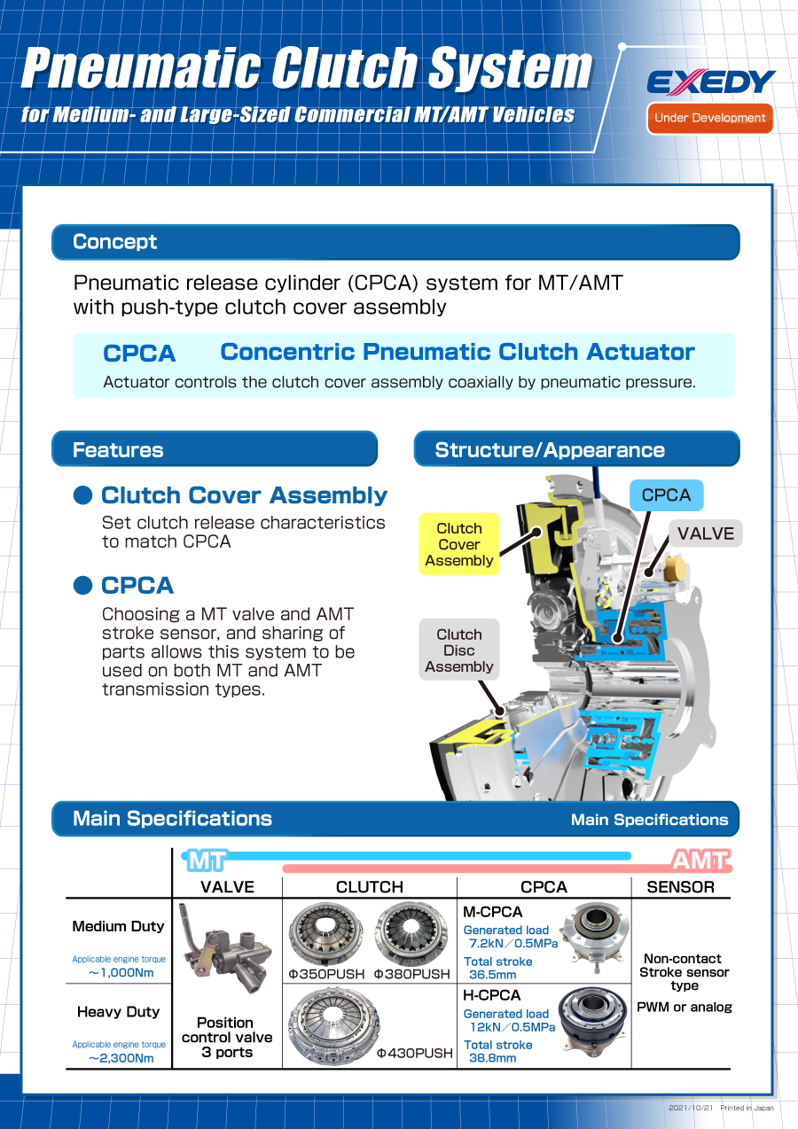 Pneumatic Clutch System for Medium- and Large-Sized Commercial MT/AMT ...